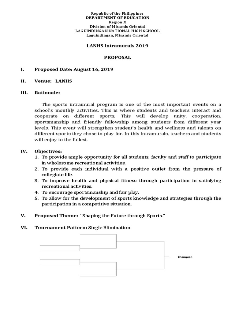 Intramurals Proposal Paper | Download Free PDF | Sports | Ball Games