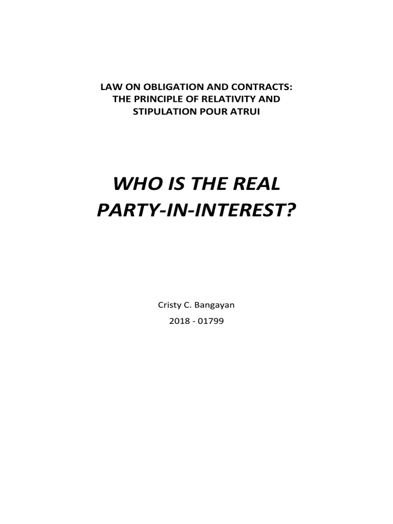 Relativity of Contracts | PDF | Lawsuit | Legal Concepts