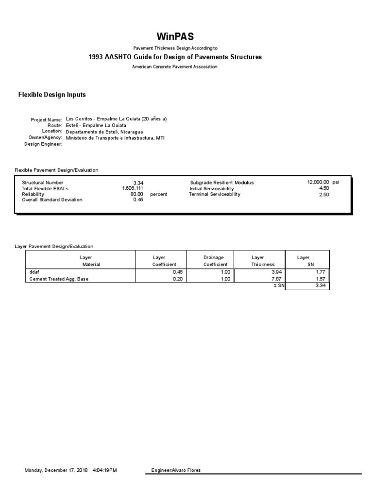 Winpas: 1993 Aashto Guide For Design of Pavements Structures | PDF