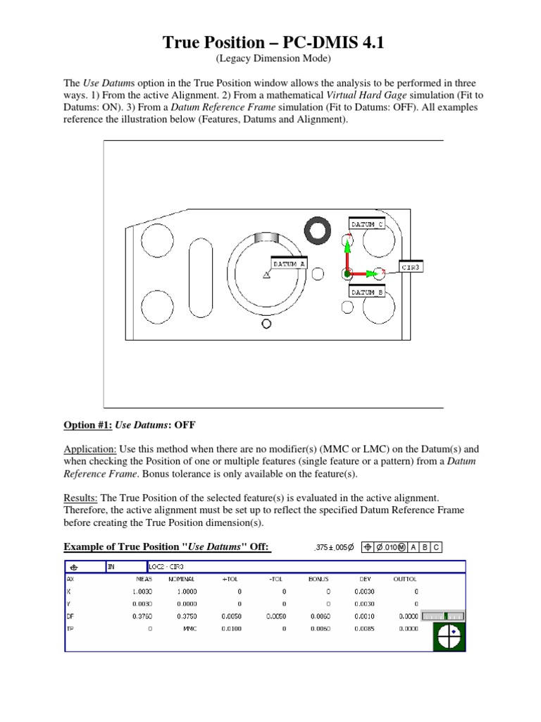 True Position Use of Datums | PDF | Engineering Tolerance | Teaching ...