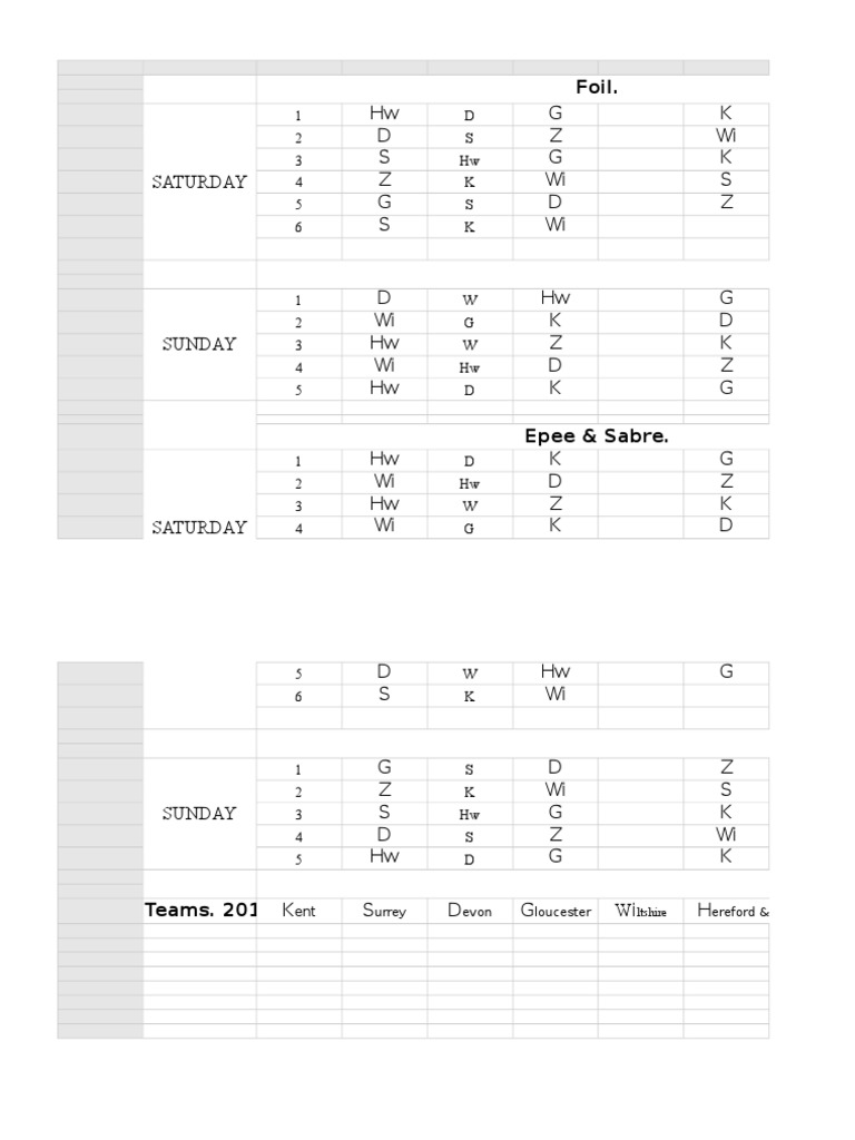 Excalibur Match Plan 2019 | PDF