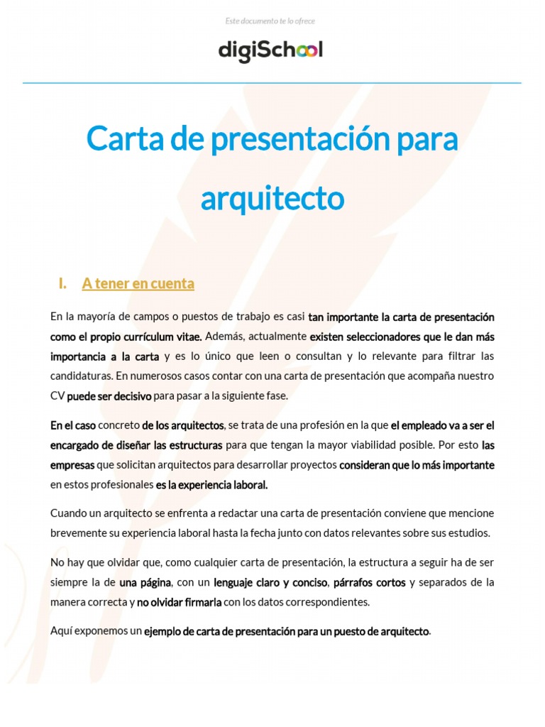 Carta de presentación para arquitecto: I. A tener en cuenta | Ciencia y Tecnología | Ciencia