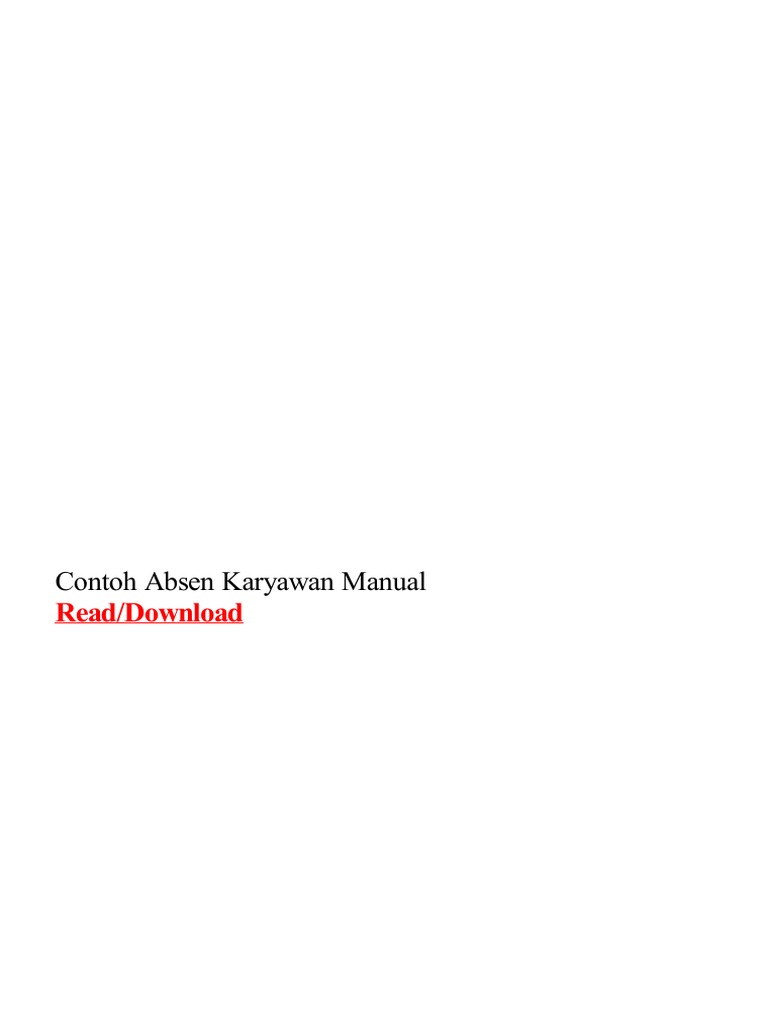 Contoh Absen Karyawan Manual | PDF