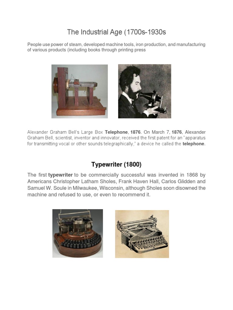 Industrial Age Innovations | PDF