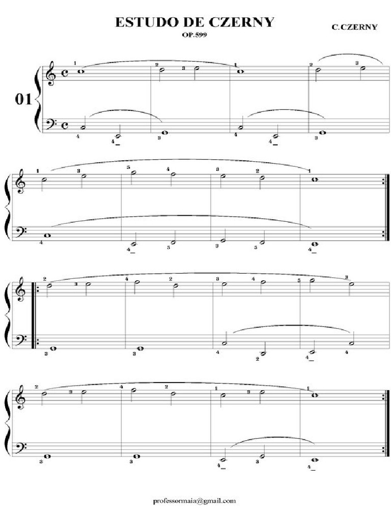 Estudos de Czerny (Para Acordeon) 1,2,3 | PDF