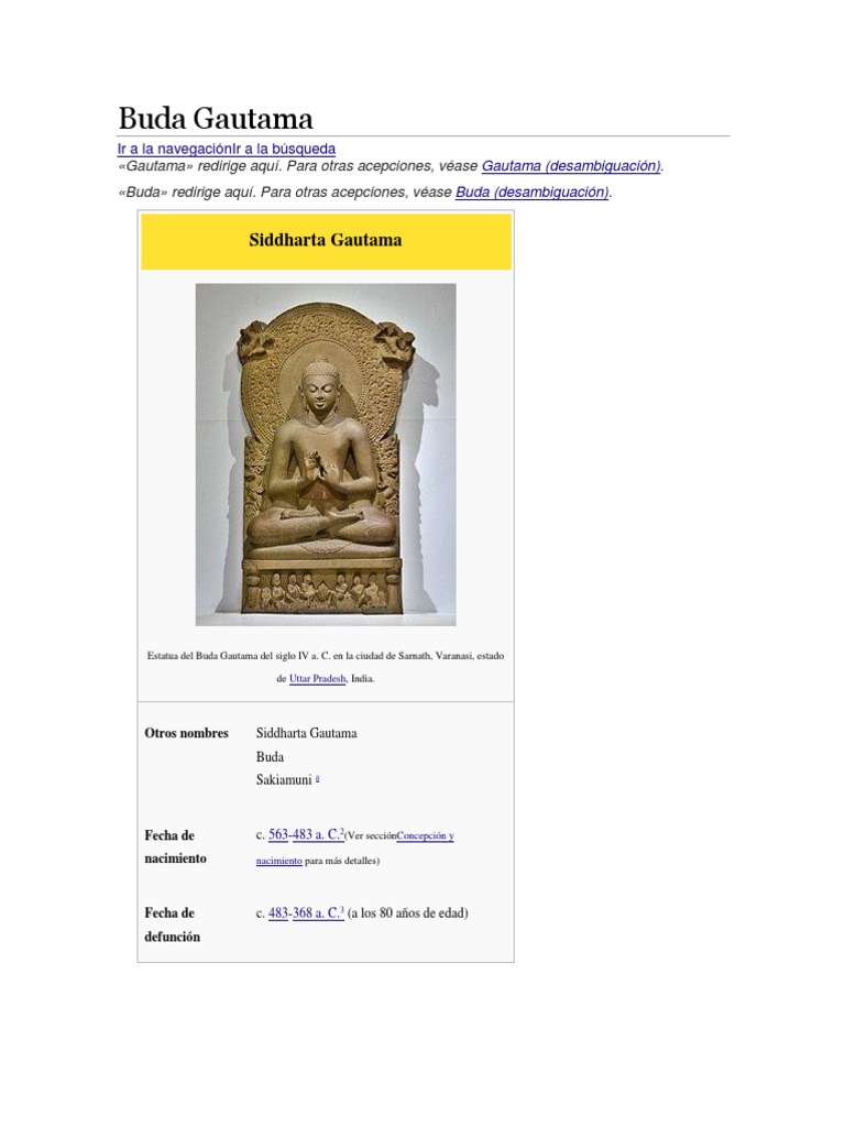 La vida y enseñanzas del Buda Gautama | PDF | Gautama Buddha ...