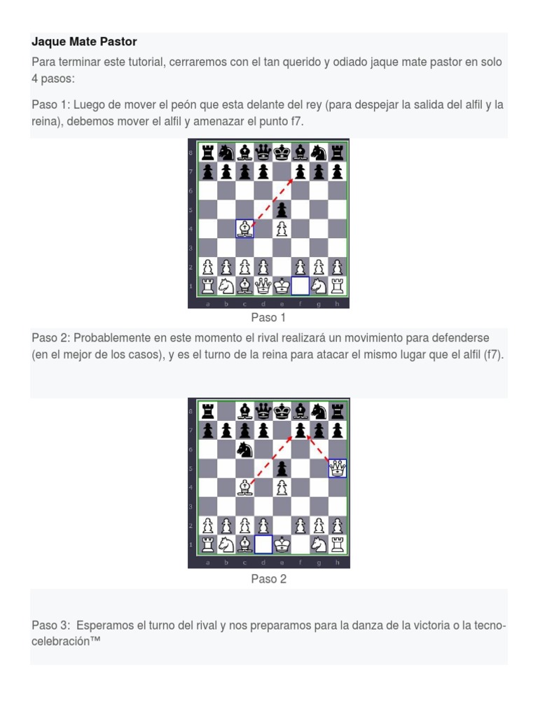 Jaque Mate Pastor | PDF | Aperturas de ajedrez | Juegos competitivos