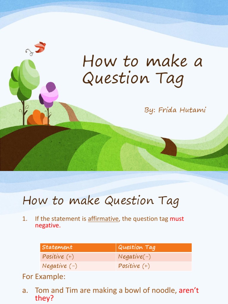 How To Make A Question Tag | PDF | Language Arts & Discipline