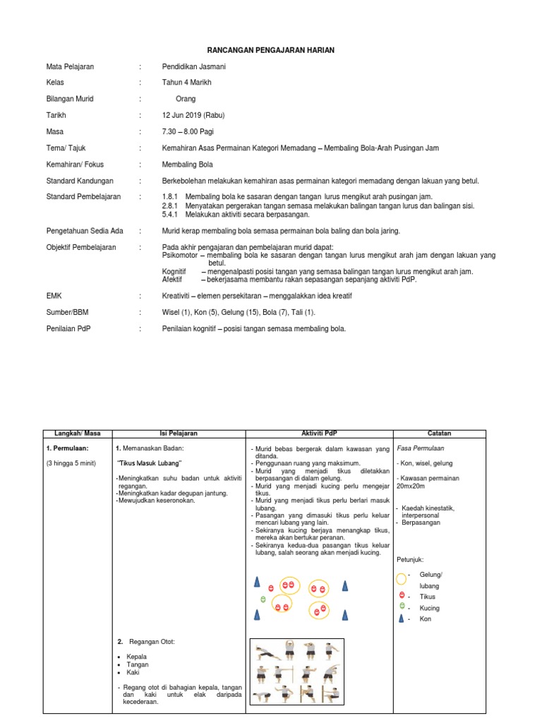 RPH PJ Tahun 4 | PDF