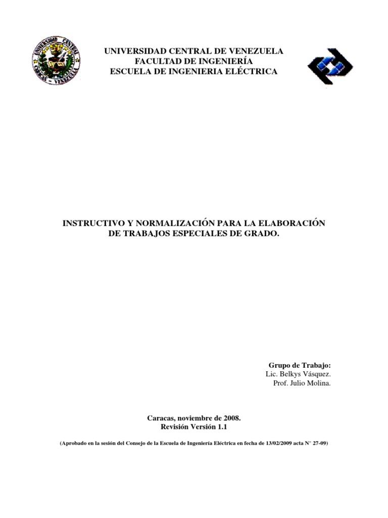 Instructivo TEG EIE UCV | PDF