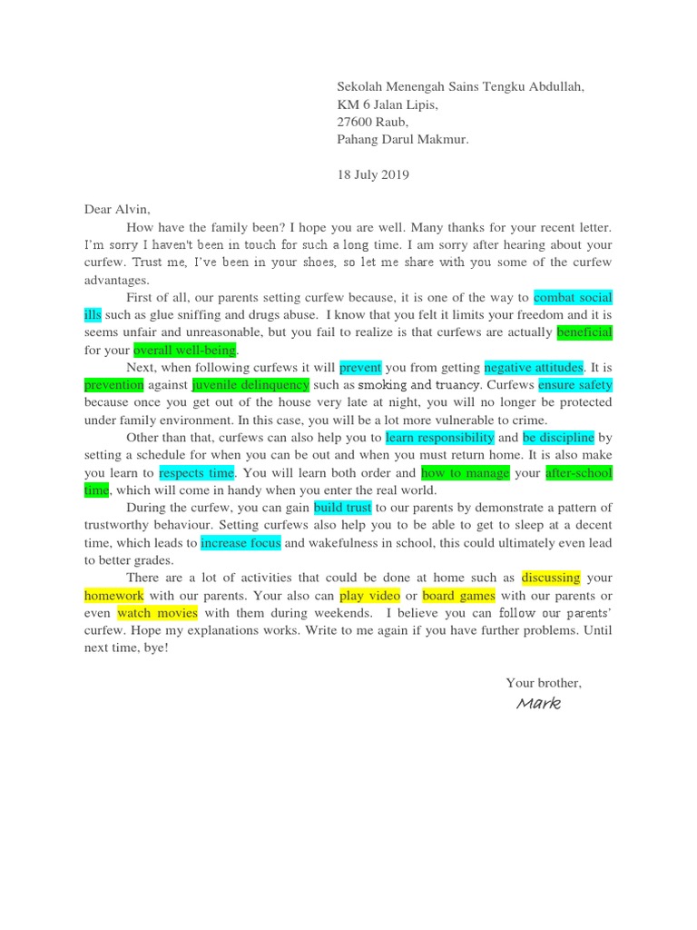Example Informal Letter | PDF | Wellness