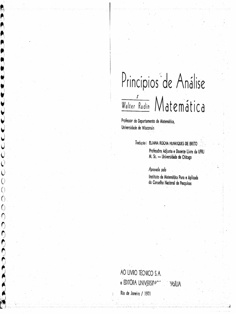 Princípios de Análise Matemática - Walter Rudin - PTBR PDF | PDF