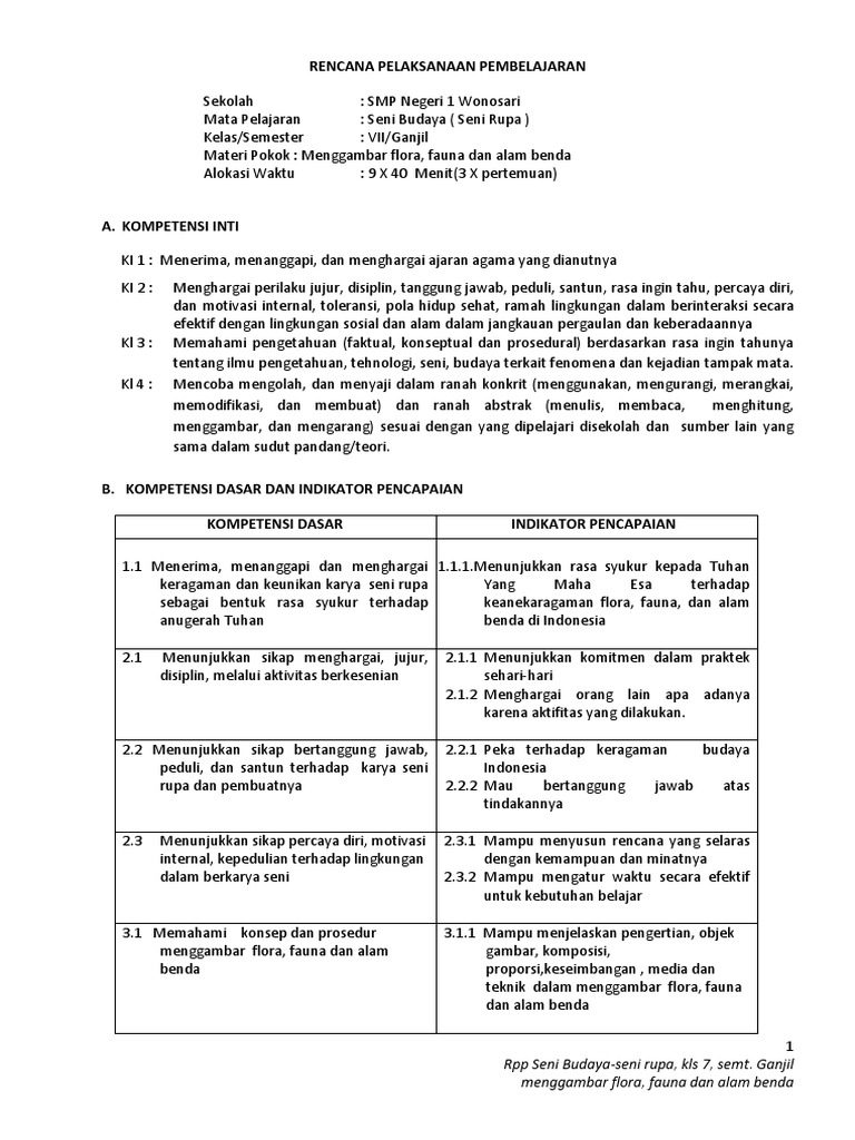 RPP Seni Budaya | PDF