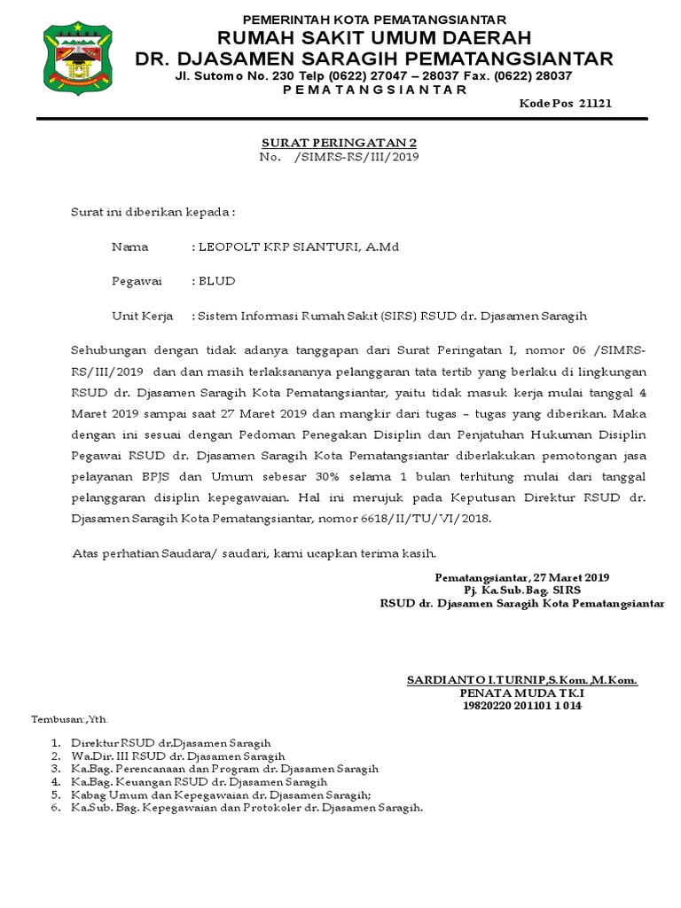 Surat Peringatan 2 | PDF
