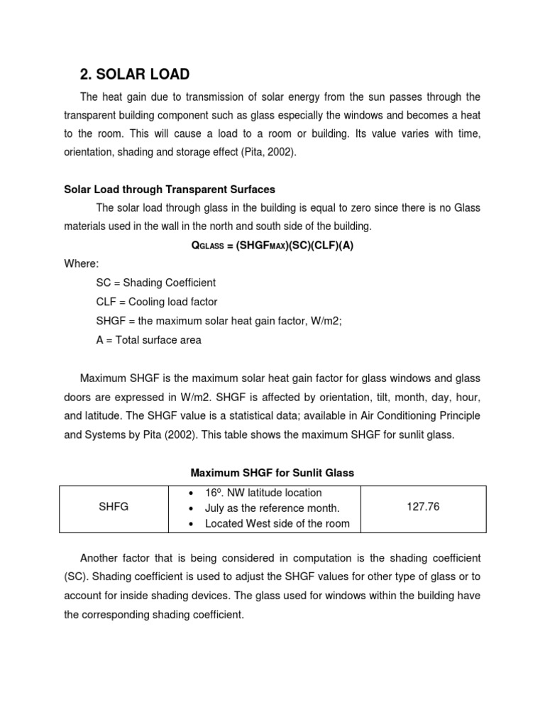 Solar Load Through Transparent Surfaces | PDF | Heat Transfer ...