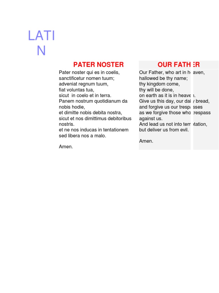 Our Father Latin | PDF