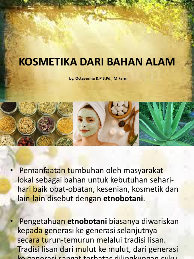 Kosmetik Alami: Manfaat dan Bahan | PDF | Sains & Matematika