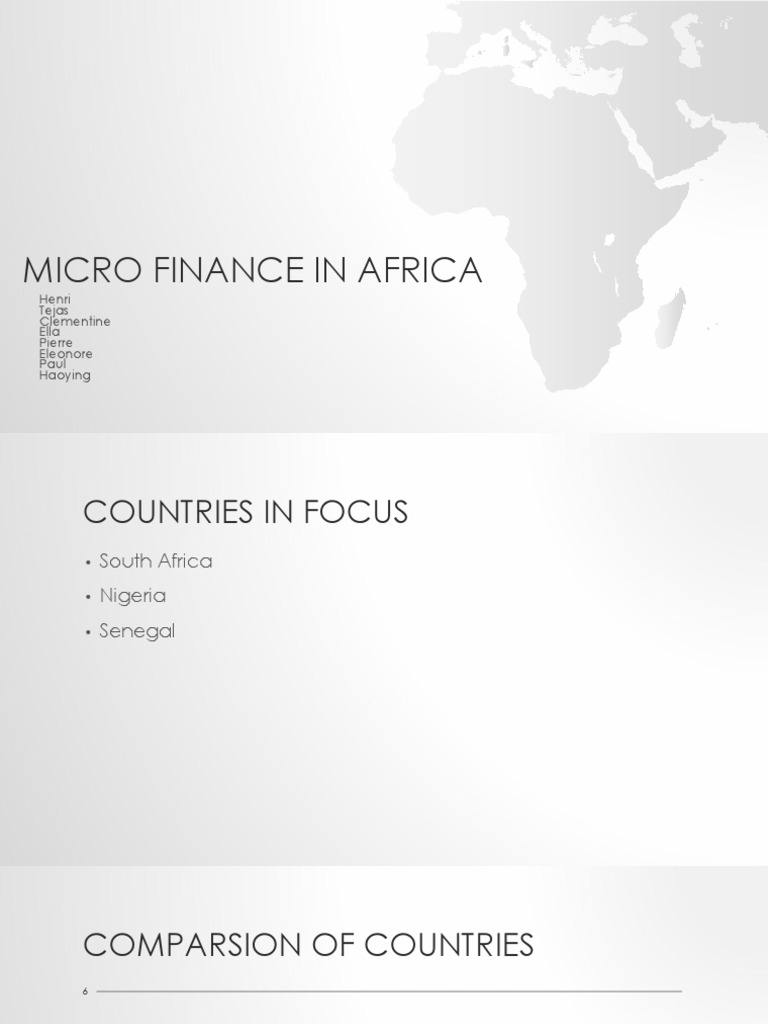 Micro Finance in Africa | PDF | Microfinance | Credit