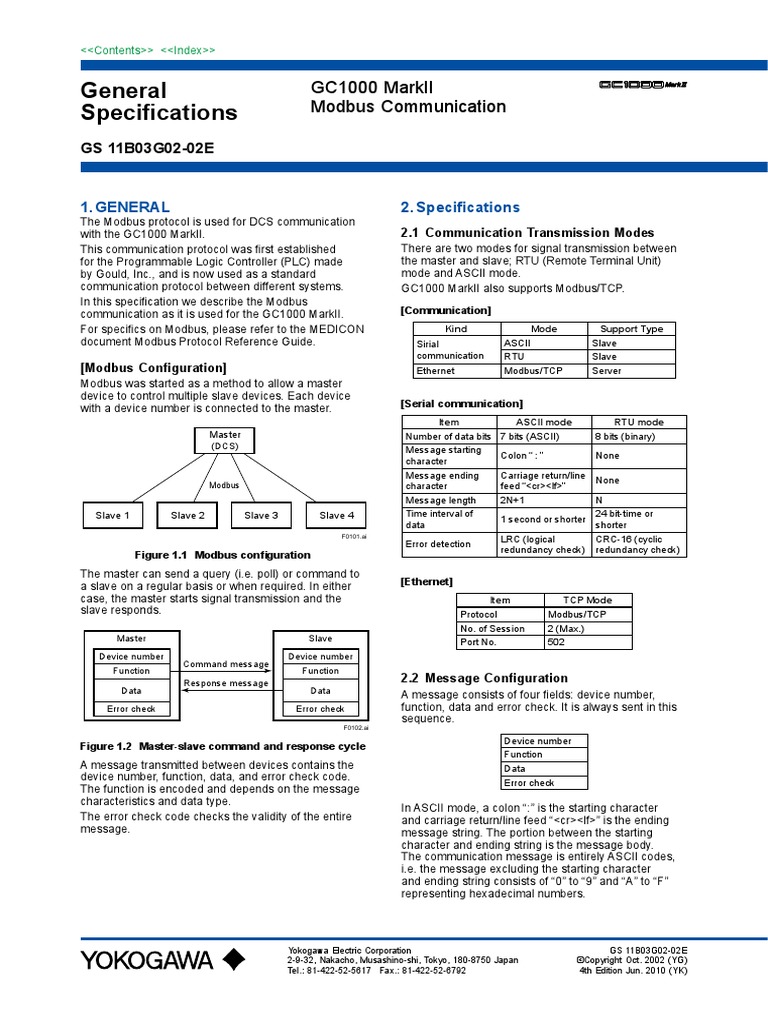 GC1000 GS Modbus 04 PDF | PDF | Communications Protocols | Areas Of Computer Science