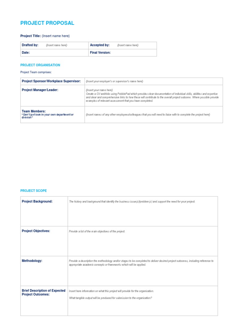 Project Proposal Template 19 | PDF | Project Management | Goal