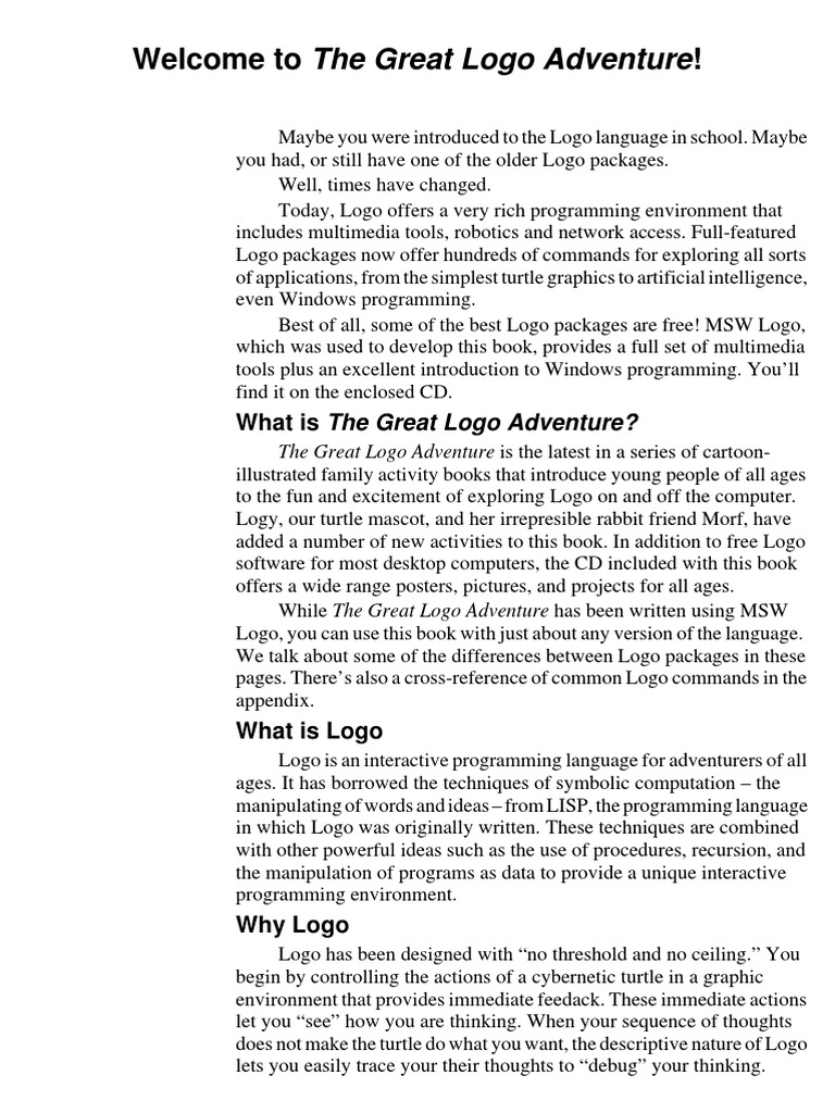 The Great Logo Adventure | PDF | Menu (Computing) | Directory (Computing)