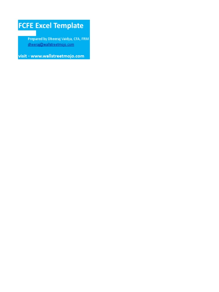 FCFE Template | PDF | Free Cash Flow | Net Present Value