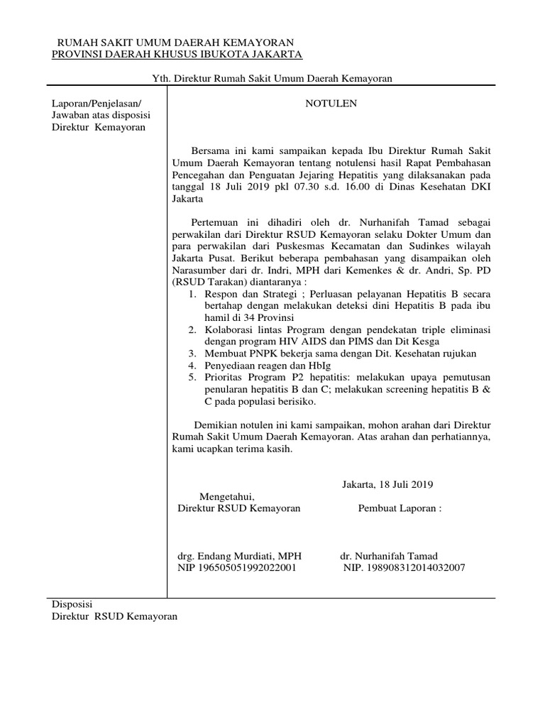 Notulensi Rapat | PDF