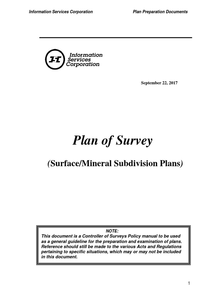 Plan of Survey: (Surface/Mineral Subdivision Plans) | PDF | Land Lot ...