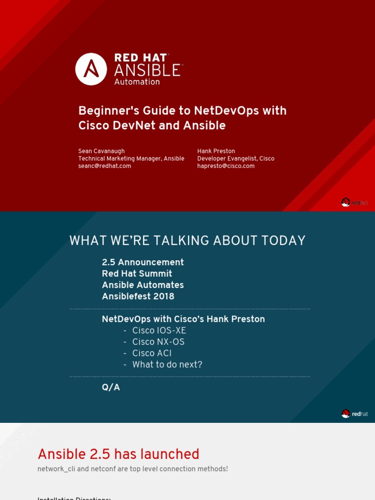 Beginner's Guide To NetDevOps With Cisco DevNet and Ansible | PDF | Network Switch | Network ...