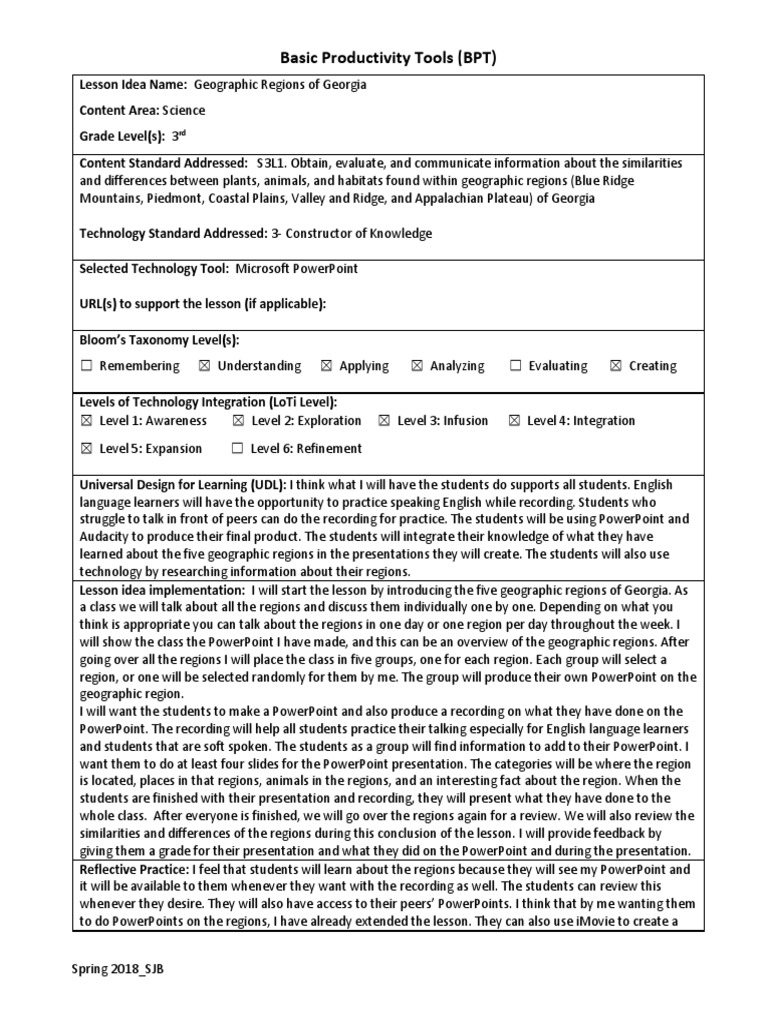 Bptlessonplan | PDF | Microsoft Power Point | Learning