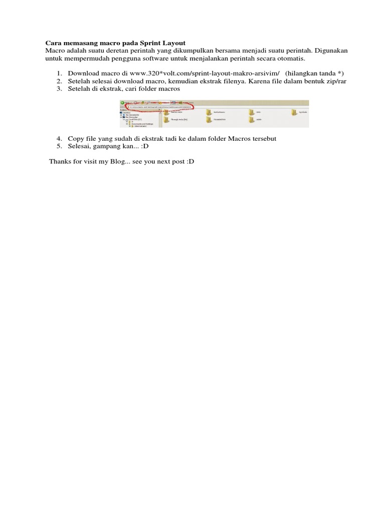 Cara Memasang Macro Pada Sprint Layout | PDF