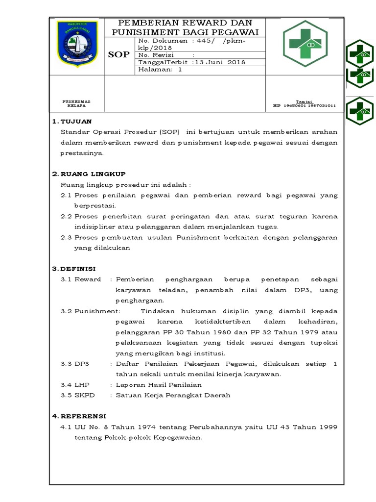 02 Lampiran SOP Reward Punishment | PDF
