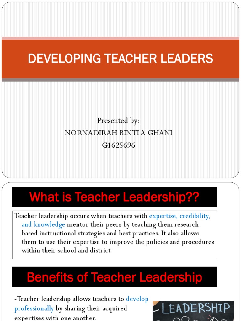 Developing Teacher Leader | PDF | Mentorship | Teachers