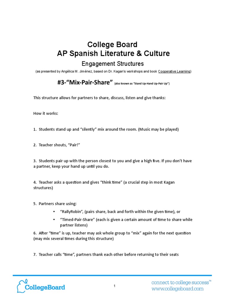 Kagan's Mix-Pair-Share Structure | PDF