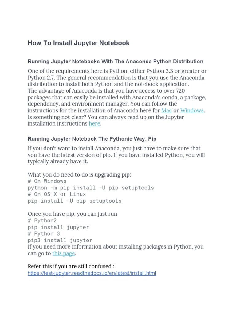 Installing Jupyter Notebook | Download Free PDF | Computer Science | Free Content
