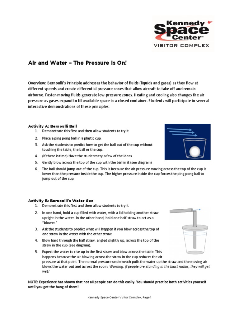 Interactive Bernoulli Principle Activities | PDF | Pressure | Water
