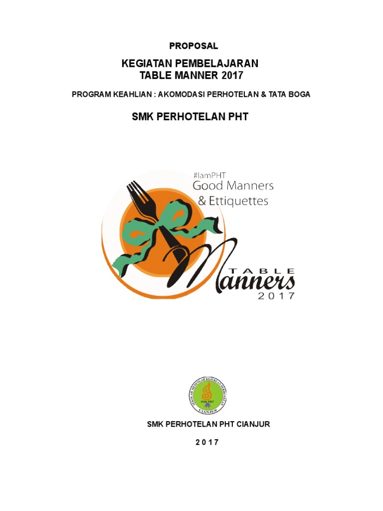 Proposal Table Manner 2017 | PDF