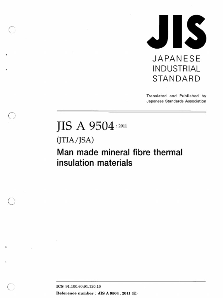 JIS A 9504 - 2011 (English) | PDF