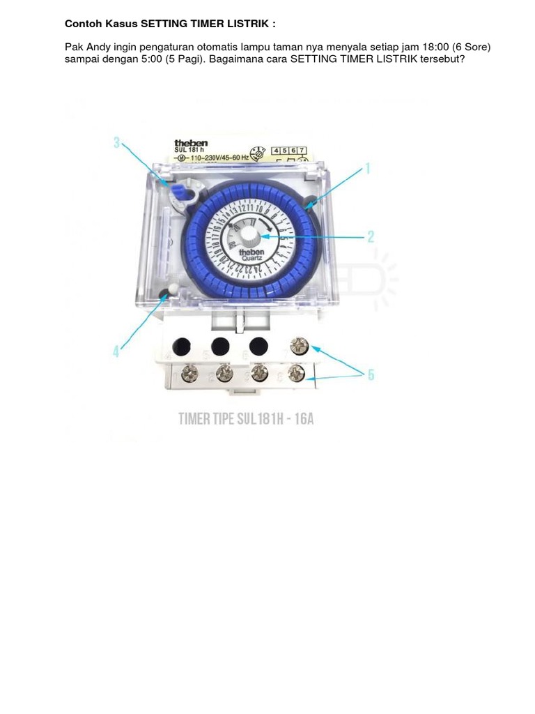 Cara Setting Timer Listrik Merk Theben Tipe Sul181h | PDF