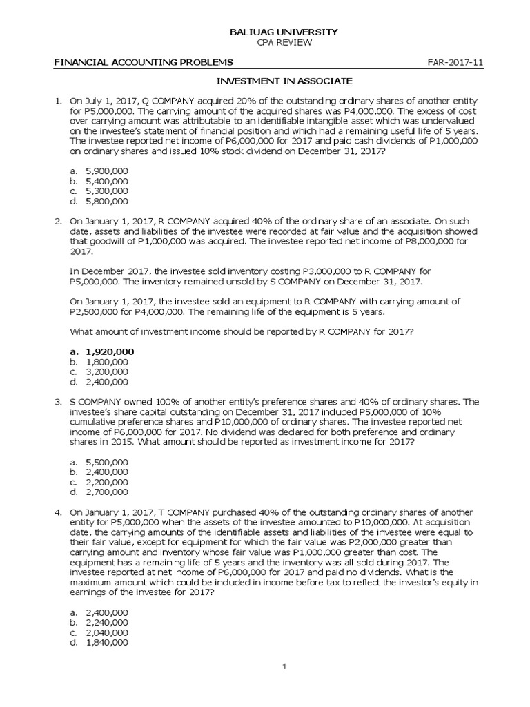 Investment in Associate | Download Free PDF | Fair Value | Goodwill ...
