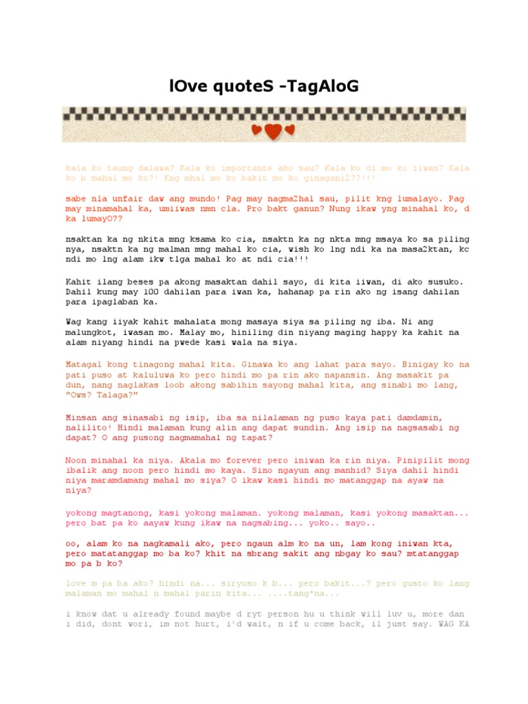 Tagalog Love Quotes (Batch 1) | PDF