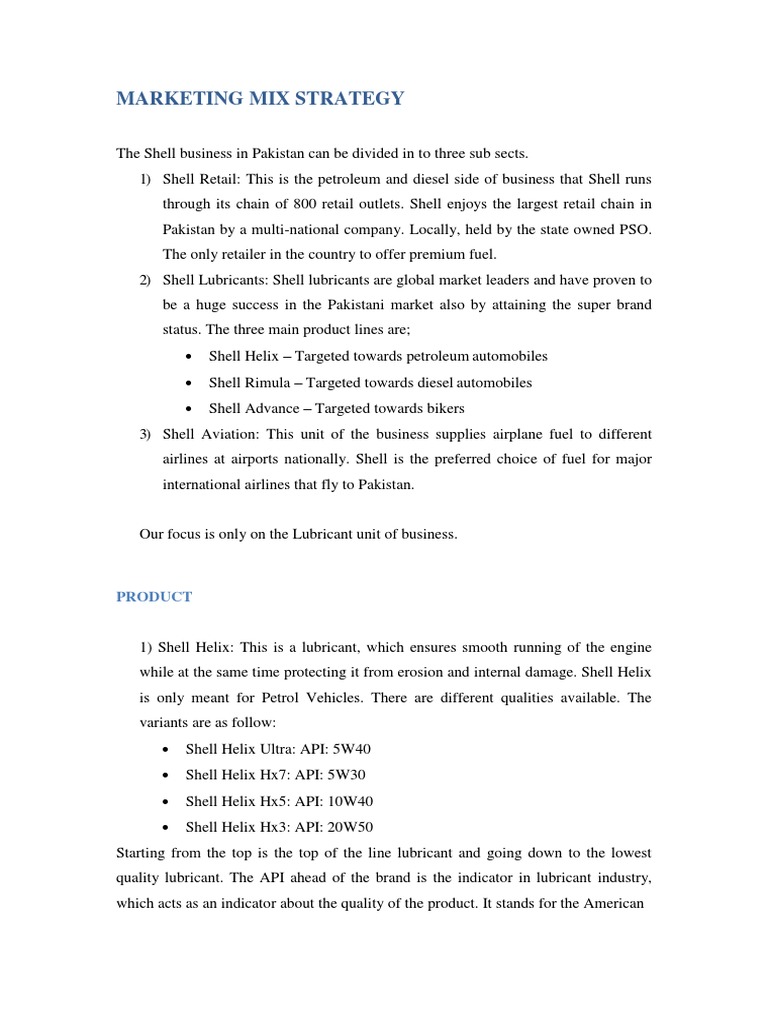 Shell Marketing Mix | Download Free PDF | Royal Dutch Shell | Retail