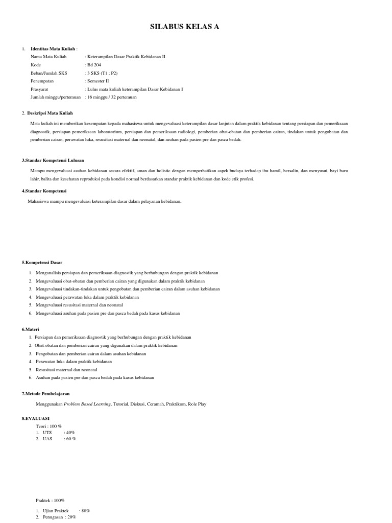 Silabus KDK II | PDF