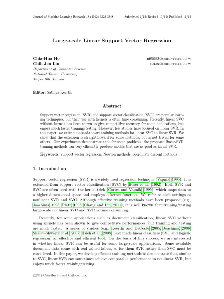 Linear SVR Fast | PDF | Mathematical Optimization | Statistical ...