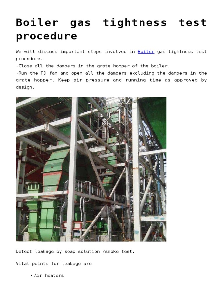 Tightness Test Procedure PDF | PDF