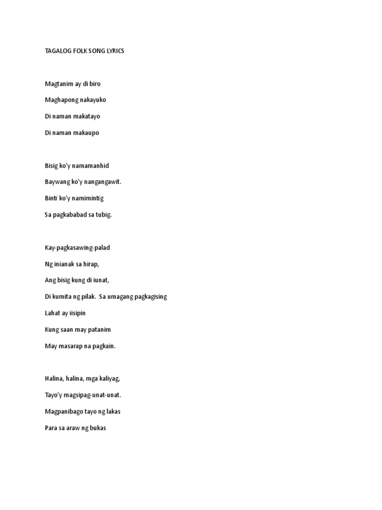Tagalog Folk So | PDF