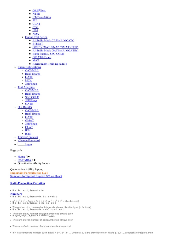 Cat Imp Qunat Formula | PDF | Triangle | Circle