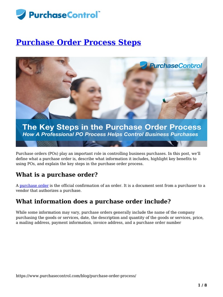 Purchase Order Process | PDF | Point Of Sale | Procurement