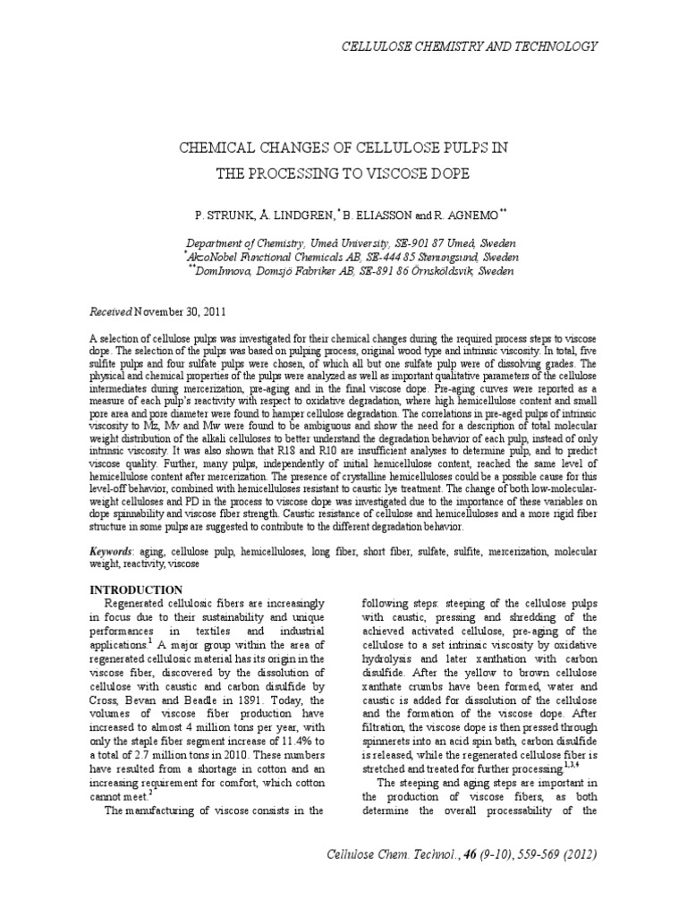 The Impact of Cellulose Pulp Properties on Chemical Changes During ...