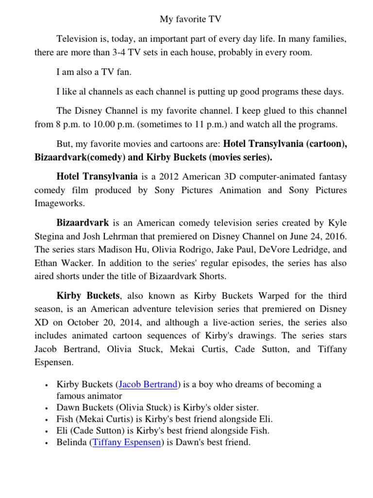 My Favorite TV | PDF